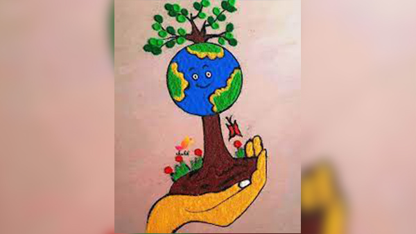 Environment Day Rangoli : इन रंगोली डिजाइन से दें पर्यावरण बचाओ का ...