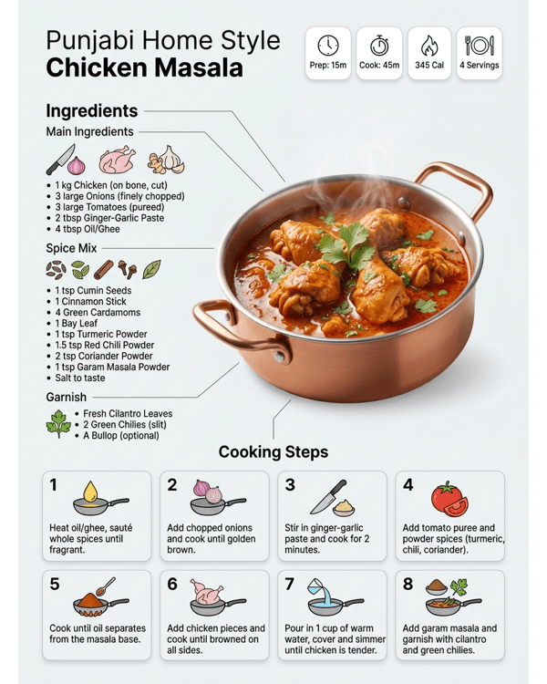 Punjabi Home Style Chicken Masala Recipe - Boldsky.com