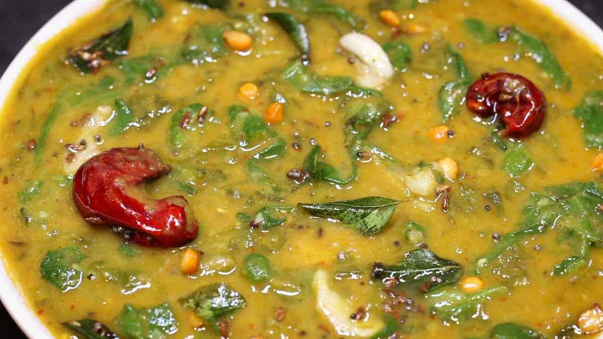 పెళ్లి భోజనాల స్టైల్లో పాలకూర పప్పు చేసుకుందామా..? చాలా సింపుల్ ...